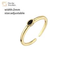 China Adjustable Gold Plated Marquise Zircon Ring Stackable Size 6-9 for Women Men for sale