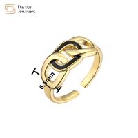 China 18k Gold Plated Colorful Enamel Adjustable Cuban Link Ring for Women Men Brass Jewelry for sale
