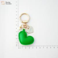 China Zinc Alloy Leather Heart Keychain Pendant Love Car Key Ring Bag Charm 5cm for sale
