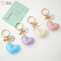 China Zinc Alloy Leather Heart Keychain Pendant Love Car Key Ring Bag Charm 5cm for sale