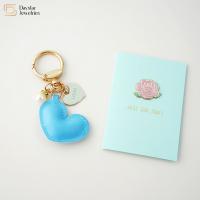 China Zinc Alloy Leather Heart Keychain Pendant Love Car Key Ring Bag Charm 5cm for sale
