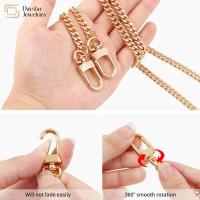 China DIY Bag Chain Strap , Pearl Purse Flat Metal Chain Strap With Buckle for sale