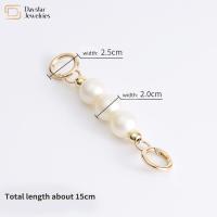 China DIY Bag Chain Strap , Pearl Purse Flat Metal Chain Strap With Buckle for sale
