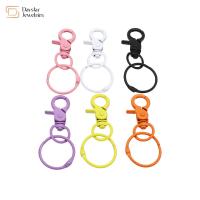 China Candy Colors Metal Lobster Clasp Keychain 360 Degree Swivel Spray Paint for DIY Toy Charms Bags for sale