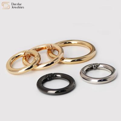 China Heavy Duty Metal O Rings Round Snap Clip 25mm Zinc Alloy Spring Gate for Key Bag Hardware for sale