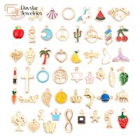 China Gold Plated Enamel Metal Dangle Pendant Charms 0.2-1.5 Inch for DIY Jewelry Craft for sale