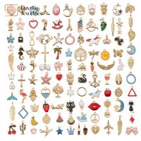 China Gold Plated Enamel Metal Dangle Pendant Charms 0.2-1.5 Inch for DIY Jewelry Craft for sale