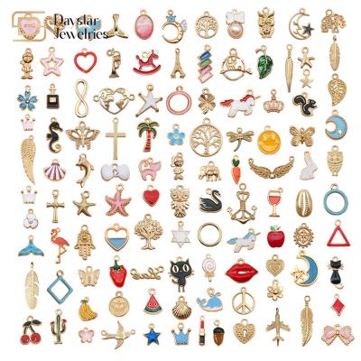 China Gold Plated Enamel Metal Dangle Pendant Charms 0.2-1.5 Inch for DIY Jewelry Craft for sale