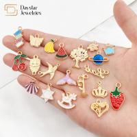 China Gold Plated Enamel Metal Dangle Pendant Charms 0.2-1.5 Inch for DIY Jewelry Craft for sale