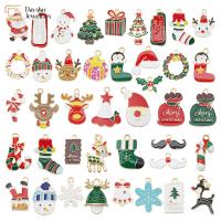 China Gold Enamel Christmas Pendant 15-20mm Metal Charms DIY Jewelry Making Pendants Zinc Alloy for sale