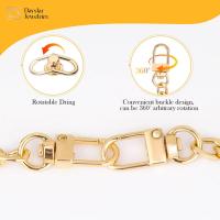 China Gold Chain Bag Strap 120cm Shoulder Crossbody Metal Chain with Lobster Clasps for DIY Handbag Purse for sale