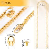 China Gold Chain Bag Strap 120cm Shoulder Crossbody Metal Chain with Lobster Clasps for DIY Handbag Purse for sale