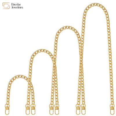 China Diy Bag Handbag Purse Replacement Flat Metal Chain Strap With Buckle for sale