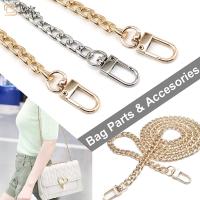 China Diy Bag Handbag Purse Replacement Flat Metal Chain Strap With Buckle for sale