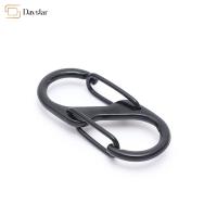 China Interlocking Keychain Metal S Hook , Dual Wire Gate Clip Carabiner Slide Lock for sale
