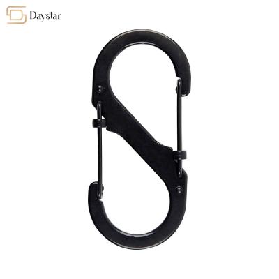 China Zinc Alloy Dual Gate Snap Hook Keychain 8 Shaped Carabiner Clip 5 Sizes 5lb to 100lb for sale
