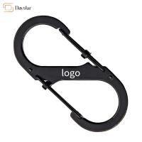 China Zinc Alloy Dual Gate Snap Hook Keychain 8 Shaped Carabiner Clip 5 Sizes 5lb to 100lb for sale