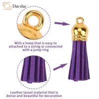 China Suede Leather Tassel Fringe Pendants with Metal Caps for DIY Jewelry Bag Crafts 2 Colors for sale