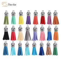 China Suede Leather Tassel Fringe Pendants with Metal Caps for DIY Jewelry Bag Crafts 2 Colors for sale