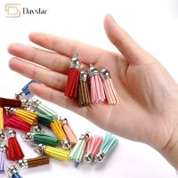 China Suede Leather Tassel Fringe Pendants with Metal Caps for DIY Jewelry Bag Crafts 2 Colors for sale