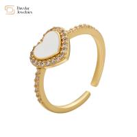 China 18k Gold Plated Adjustable Enamel Heart Ring Dripping Oil Design for Women for sale