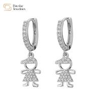 China 18k Brass Gold Plated Zircon Pendant Hoop Earrings for Men Women 2 Inch for sale