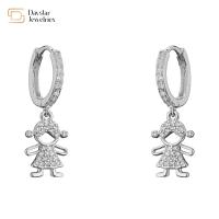 China 18k Brass Gold Plated Zircon Pendant Hoop Earrings for Men Women 2 Inch for sale