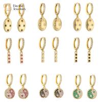 China 18k Gold Plated Yin Yang Hoop Earrings with Cubic Zirconia 30mm for sale