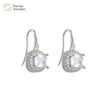 China 18k Gold Plated Geometric Cubic Zirconia Earrings Hypoallergenic Brass Jewelry for Women for sale