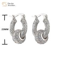 China 18k Gold Plated Rhinestone Hoop Earrings Twist Diamond Ball Charm Pendant 2 inch for sale