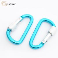 China Aluminum Alloy D Ring Locking Carabiner Keychain Snap Hook for Outdoor Camping Hiking 50mm for sale