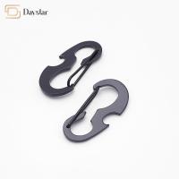 China Metal Bottle Opener Carabiner Keychain Spring Hook D Shaped Hiking Buckle 50mm for sale