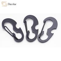 China Metal Bottle Opener Carabiner Keychain Spring Hook D Shaped Hiking Buckle 50mm for sale