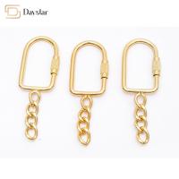 China Metal Locking Carabiner Keychain with Jump Rings for DIY Jewelry Making 50mm for sale
