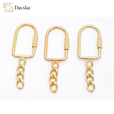 China Metal Locking Carabiner Keychain with Jump Rings for DIY Jewelry Making 50mm for sale