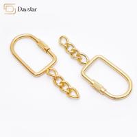 China Metal Locking Carabiner Keychain with Jump Rings for DIY Jewelry Making 50mm for sale