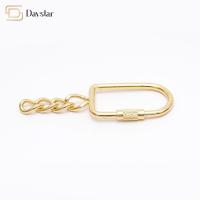 China Metal Locking Carabiner Keychain with Jump Rings for DIY Jewelry Making 50mm for sale