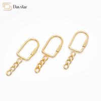 China Metal Locking Carabiner Keychain with Jump Rings for DIY Jewelry Making 50mm for sale