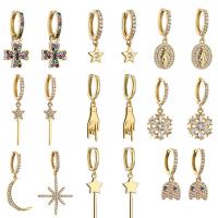 China CZ Gold Crystal Hoop Earrings for sale