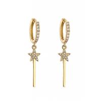 China CZ Gold Crystal Hoop Earrings for sale