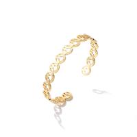 China Luxury Diamond 18K Gold Plated Chain Link Bracelet Eco Friendly Copper Bangle 7.5 Inch for sale