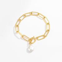 China 18k Gold Plated Chain Bracelet Women Synthetic CZ Charm Bracelet 7.5 Inch for sale