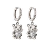 China Little Bear Sterling Silver Crystal Earrings Diamond Jewelry OEM ODM 925 for sale