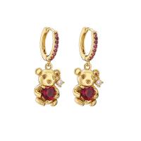 China Little Bear Sterling Silver Crystal Earrings Diamond Jewelry OEM ODM 925 for sale