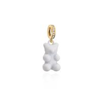 China Custom Gold Plated Teddy Bear Pendant Necklace with Cubic Zirconia 18K for sale