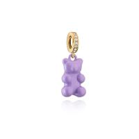 China Custom Gold Plated Teddy Bear Pendant Necklace with Cubic Zirconia 18K for sale