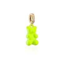 China Custom Gold Plated Teddy Bear Pendant Necklace with Cubic Zirconia 18K for sale