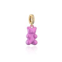 China Custom Gold Plated Teddy Bear Pendant Necklace with Cubic Zirconia 18K for sale