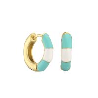 China Micro Dripping Oil Earring OEM Diy Zircon Stone Gold Earrings for sale