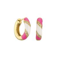 China Micro Dripping Oil Earring OEM Diy Zircon Stone Gold Earrings for sale